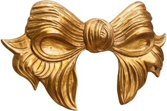 Biscottini International Biscottini - Dekoration in Form einer Schleife aus Holz mit antikiertem Blattgold Finish L87xPR7xH50 cm. Made in Italy