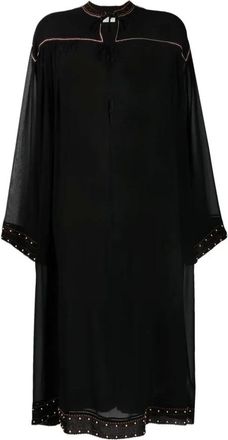 Dries Van Noten Femme, Robes, Noir, Taille: 38 FR Robe midi semi-transparente brod&eacute;e