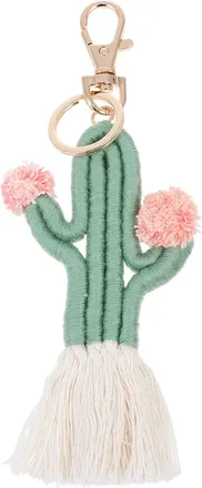 Soimiss Gewebt Kaktus Keychain Handgemachte B&ouml;hmische Quaste Schl&uuml;sselanh&auml;nger Kaktusanlage Anh&auml;nger Boho Schl&uuml;sselanh&auml;nger Geschenk Schmuck f&uuml;r Frauen M&auml;dche