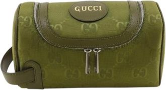 Gucci Pre-owned GG Canvas Cosmetic Pouch - Femme - Pre-owned - Vert - Taille: ONE Size