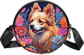 Generic Sac &agrave; bandouli&egrave;re rond pour femme, petit sac &agrave; bandouli&egrave;re color&eacute; avec fermeture &eacute;clair, bretelles r&eacute;glables, sac &agrave; main rond d&eacute;contract&eacute; pour femmes 