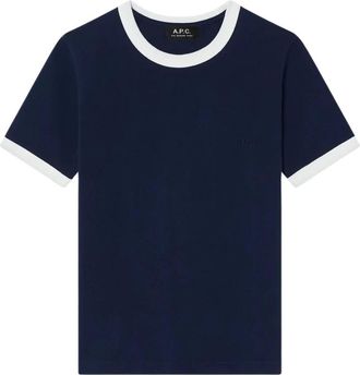 A.P.C. A.p.c., Femme, Tops, Bleu, Taille: 44 FR T-shirt court Ringer