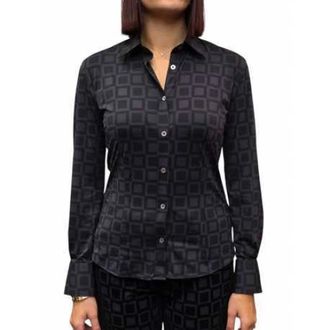 Roberto Ricci Design Rrd, Femme, Blouses et Chemises, Noir, Taille: 42 FR Tone-on-Tone Checked Shirt