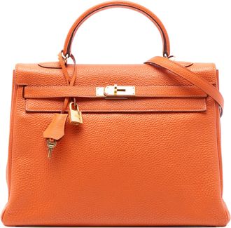 Herm&egrave;s Orange Togo Kelly II Retourne 35