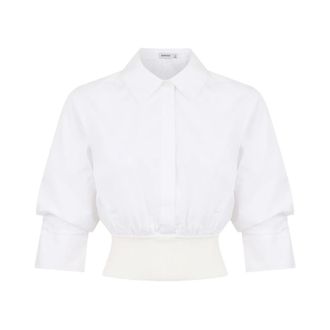 SIMKHAI Stiles Strick Baumwollshirt - - Blouses & Shirts - Damen - Wei&szlig; - L