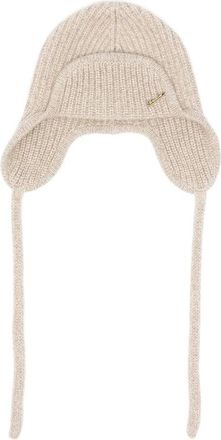 Borsalino Reinhold Ribbed Ear-flap Beanie Hat