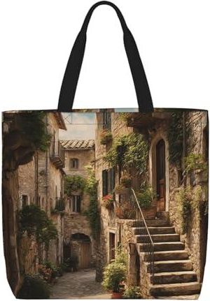 Generic Italie Toscane Sac Cabas L&eacute;ger Tote Bag Grand Sac A Main Femmes Pour Gym Voyage Universit&eacute;