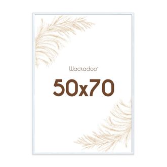 Wackadoo Bilderrahmen 50x70 Weiß Fotowand Fotorahmen mit Glasscheibe Kunststoff Picture frame Posterrahmen