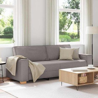 vidaXL 3-Sitzer Sofa in Taupe, 180 cm aus Stoff - Vidaxl