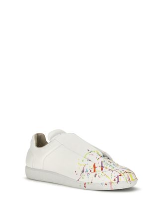 Maison Margiela Mens Future Leather Sneakers White-Multicolor White/multicolor