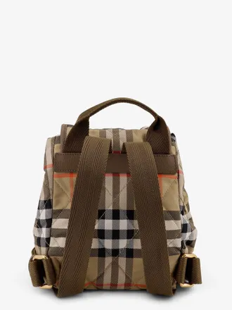 Burberry Womens Backpack Horseshoe Nylon Beige Backpacks