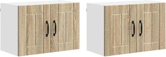 vidaXL vidaXL Armoires murales de cuisine avec porte Lucca 2 pcs Ch&ecirc;ne Sonoma