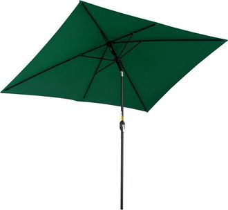 OUTSUNNY Parasol inclinable rectangulaire m&eacute;tal polyester haute densit&eacute; 2,95L x 1,95l x 2,4H m vert