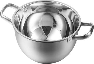 Cabilock Edelstahl Hot Pot Topf 20cm Doppelgriffe Schnell Erhitzender Multifunktionstopf F&uuml;r Familien Und Restaurants