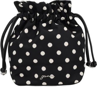 Ganni Womens Bucket Bag Black Recycled Polyamide Handbags Hand