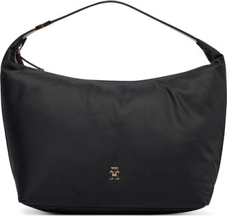 Tommy Hilfiger Handtasche Tommy Hilfiger Th Go Hobo Nylon AW0AW18229 Schwarz