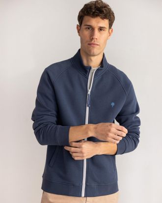 Faguo Sweat zipp&eacute; marine gris&eacute;