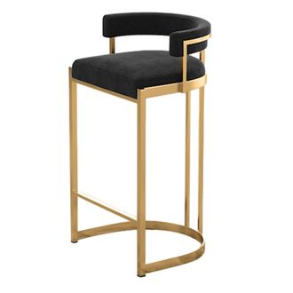 Generic K&uuml;chenthekenhocker mit Fu&szlig;st&uuml;tze, gepolsterte Samt-Barhocker f&uuml;r Essbereich, Caf&eacute;, Pub oder Restaurant, moderner Barstuhl mit Metallbeinen