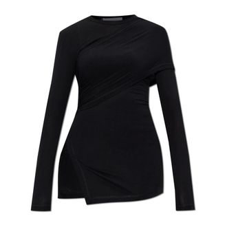 Helmut Lang Femme, Blouses et Chemises, Noir, Taille: 38 FR Top avec fente