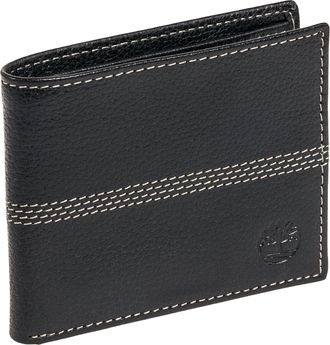 Timberland Herren Sportz Quad Leder Passcase Wallet, Schwarz (Vierfachstich), Einheitsgröße