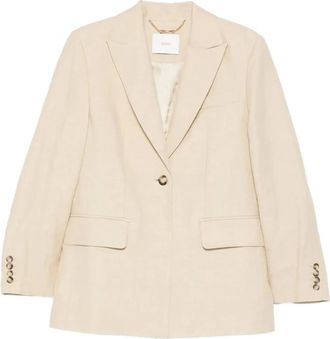 Joseph Femme, Vestes, Beige, Taille: 38 FR Blazer en lin crois&eacute; simple