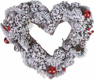 Galileo Casa Santas House Weihnachtsherz aus Baumwolle mit Tannenzapfen