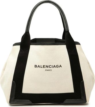 Balenciaga Shopper - Canvas Navy Cabas Tote S - Gr. unisize - in Wei&szlig; - f&uuml;r Damen