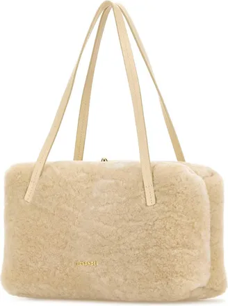 Jil Sander Womens Ivory Shearling Goji Pillow Shoulder Bag 269 Borse A Tracolla