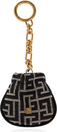 Balmain Femme, Accessoires, Noir, Taille: ONE Size Porte-cl&eacute;s Jacquard Monogramme Pulse Balmain
