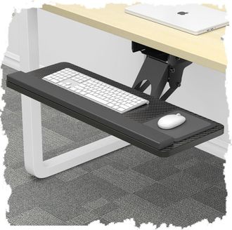 Generic Ergonomische Tastaturablage, schwenkbare Tastaturschublade f&uuml;r unter den Schreibtisch, Verstellbarer Winkel, ausziehbare Schreibtischverl&auml;ngerung, Com