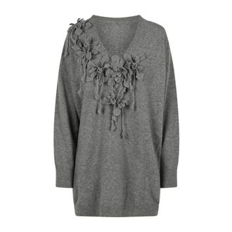 Alberta Ferretti Robe en laine M&eacute;rinos extrafine - Femme - Pulls - Gris - Taille: 38 FR