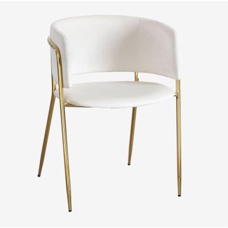 Sklum Sklum - Chaise de salle à manger rembourrée Nalon Doré