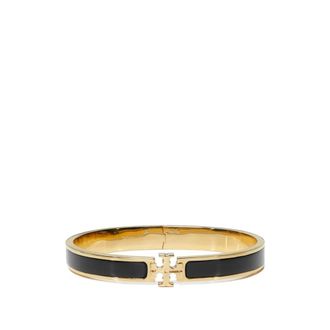 Tory Burch Bracelet jonc &eacute;maill&eacute; Kira - Femme - Accessoires - Noir - Taille: S