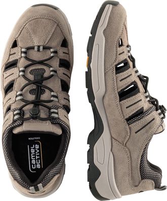 Camel Active Herren Leder Sneaker mit herausnehmbarer Innensohle Grau, menswear-40