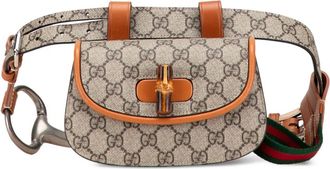 Gucci mini sac banane Web Bamboo 1947 à motif GG Supreme (2016-2025) - Marron