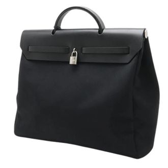 Herm&egrave;s Pre-owned Toile Officier Leather Herbag MM - - Pre-owned - Damen - Schwarzk - ONE SIZE