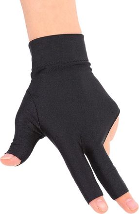 Generic Snooker-Billard-Queue-Pool-Handschuh, Glatter Strich, Schwarzer Spandex, Linke Hand, Beseitigt Unordentliche Handkreide