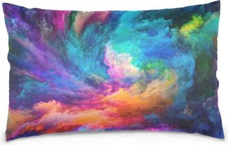 Linomo Kissenbezug 40x60 cm, Bunt Weltraum Galaxis Dekorative Kissenbezug Kissenhülle für Couch Sofa Bett Hause