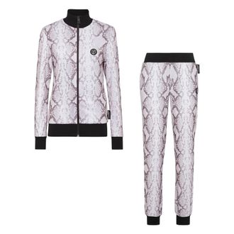 Plein Sport Femme, Combinaisons et Ensembles, Gris, Taille: 36 FR Surv&ecirc;tement de jogging en triac&eacute;tate : Haut/Pantalon Pitone