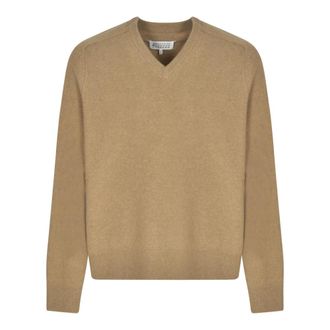 Maison Margiela V-Ausschnitt Strickware - - Knitwear - Herren - Braun - L