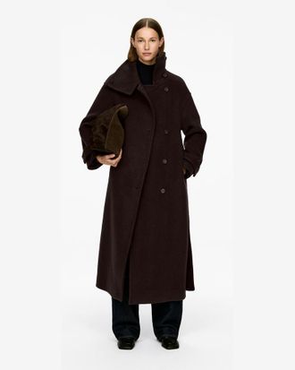 Arket Oversize-Mantel Aus Wollmischung -Braun