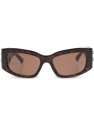 Balenciaga lunettes de soleil à logo BB - Marron