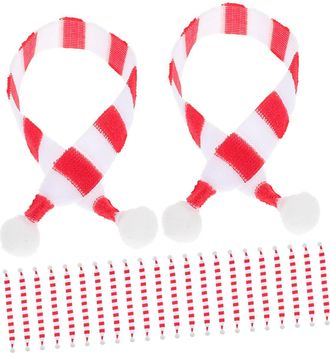 OSALADI 24 Kleiner Weihnachtsschals aus Weichem Strickstoff Rote 22cm Lange Bastelschals für Schneemänner Puppen und Weinflaschendekoration Wiederverwendbare 