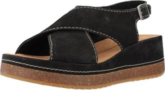 Clarks Damen Kassanda Step Sandale, Black Nubuck, 41.5 EU