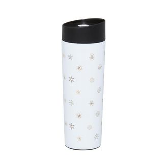 Ambition Thermobecher Winter Motiv 340 ml Art Deco Stars Isolierbecher auslaufsicher Schneeflocken klein