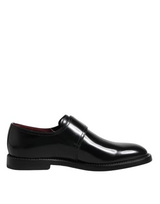 Dolce & Gabbana Schwarze Leder-Monk-Schn&uuml;rschuhe
