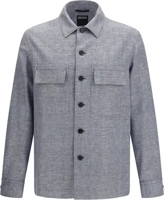 Ermenegildo Zegna Veste Chemise Crossover - Homme - Vestes - Gris - Taille: L