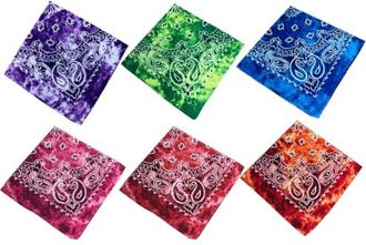 Holibanna 6pièces Écharpes Carrées Coton Foulards Hiphop Colorés Avec Motif Paisley Pour Danse Et Mode Plein Air Accessoires Unisexes Confortables