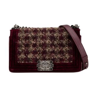Chanel Pre-owned Medium Velvet and Tweed Boy Flap Bag - - Pre-owned - Damen - Rot - ONE SIZE