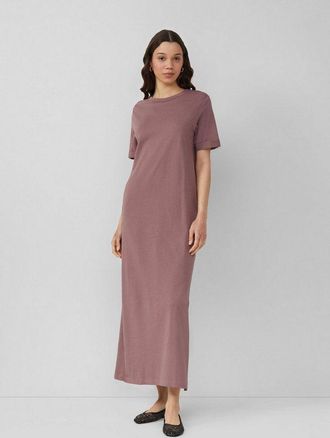 QS by s.Oliver Maxikleid Kleid Langes Jerseykleid aus Baumwolle